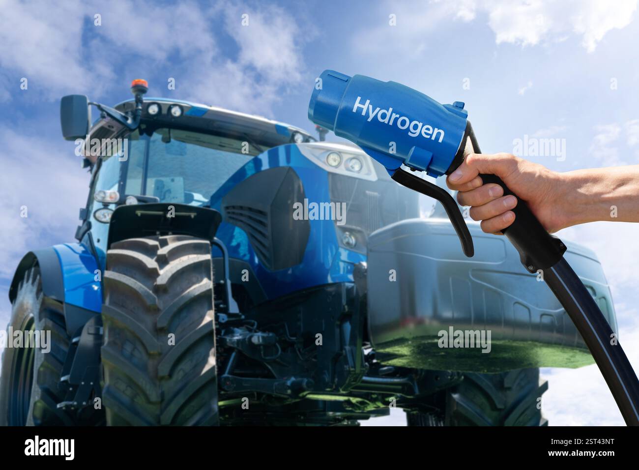 Hydrogen fuel cell agricultural tractors. Concept Stock Photo - Alamy