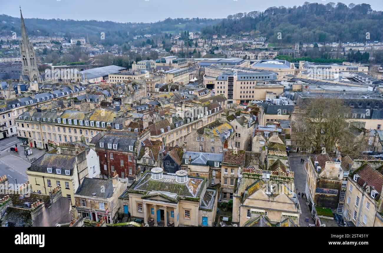 Looking south from the top of the tower on the Bath Abbey Tower Tour ...