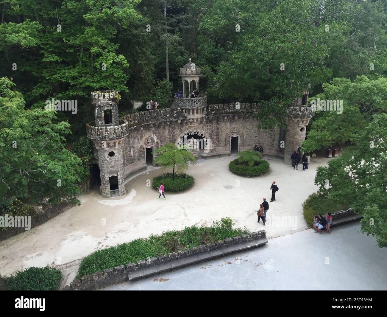Quinta da Regaleira. Romantic architectural complex. Lush green ...