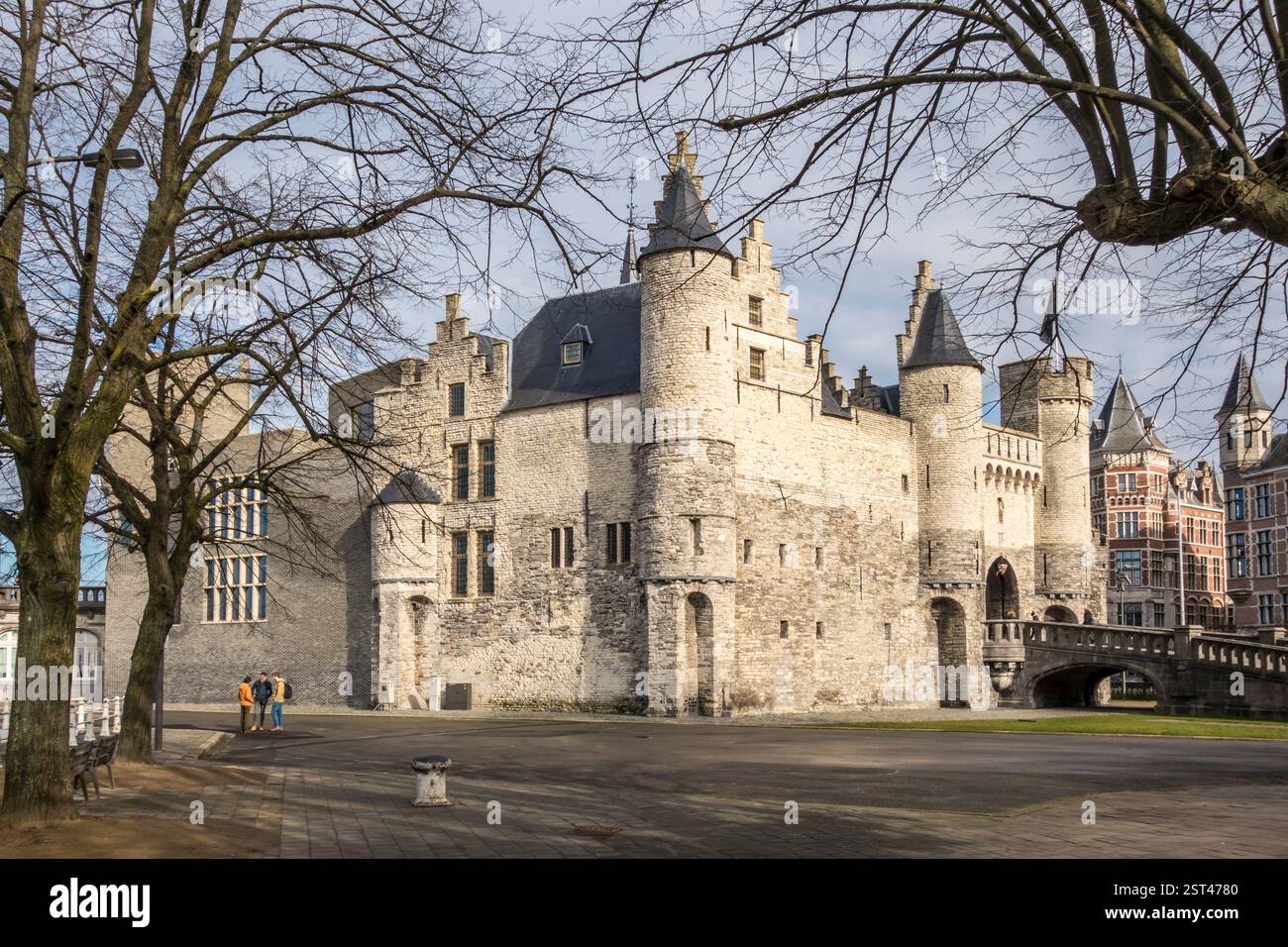 The medieval fortress of Het Steen stands on the bank of the River ...