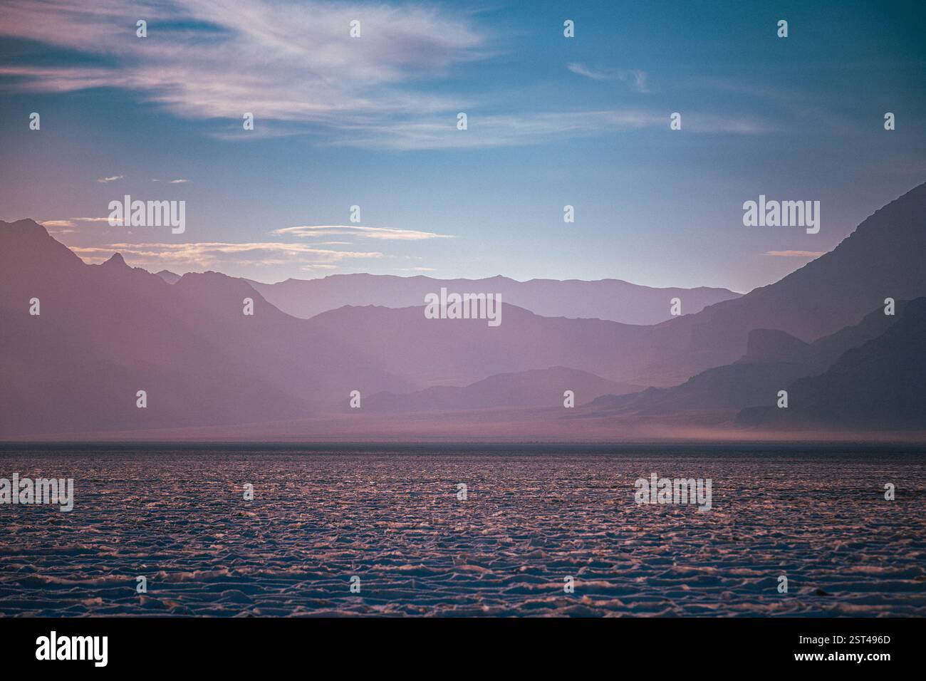 Layered Mountain Ridges Over a Dry Lake Bed Stock Photo - Alamy