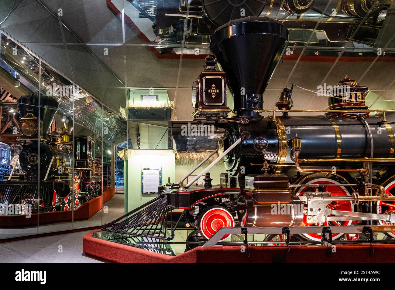 Early steam engine display at museum Stock Photo - Alamy