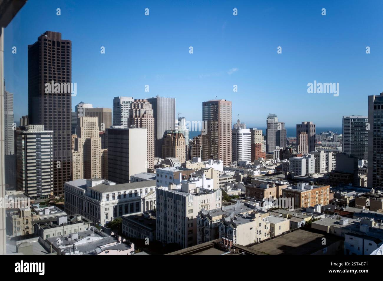 San Francisco city skyline from high-rise window Stock Photo - Alamy