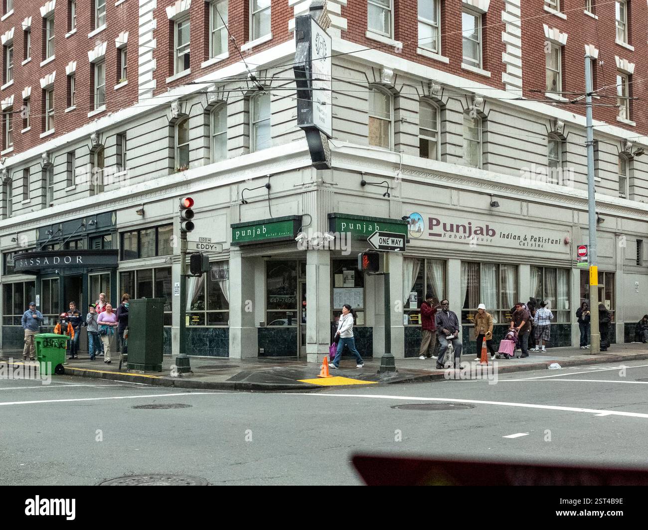 City street scene from inside car Stock Photo - Alamy