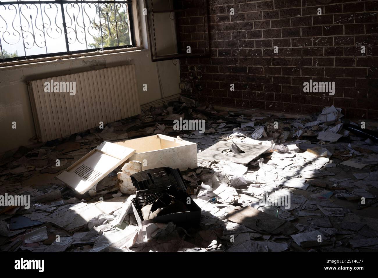 Saydnaya, Syria–January 15 2025: Documents of the former prison guards ...