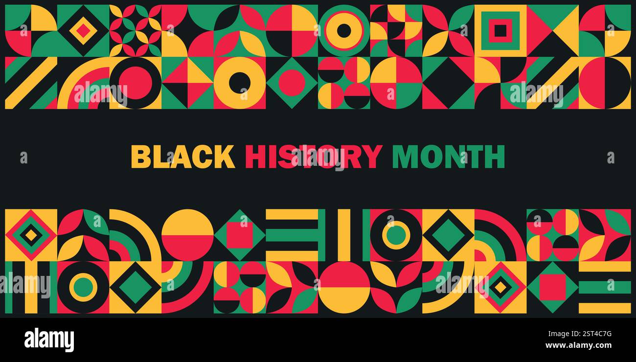 Black History Month background. Horizontal website header banner vector ...