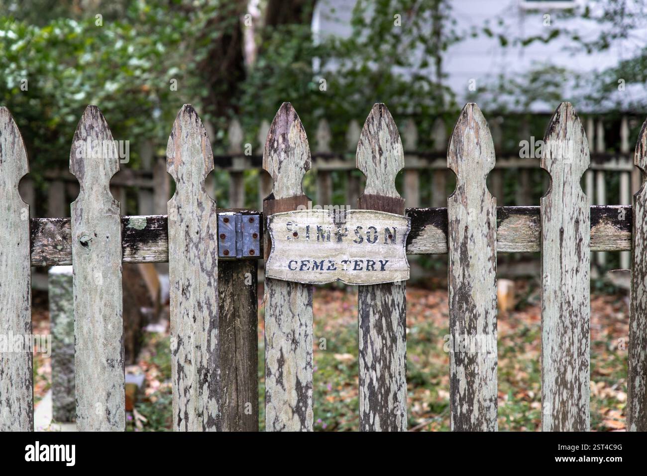 A plaque marking Simpson Cemetery in Ocracoke Stock Photo - Alamy