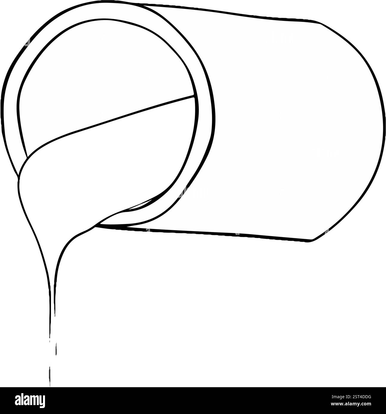 Graphic line liquid paints spouting from can vector isolated on ...