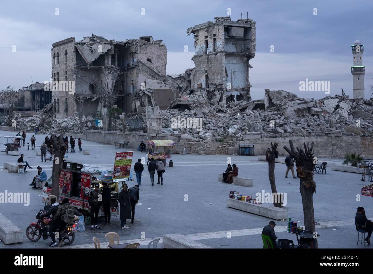 Aleppo, Syria–January 22 2025: Evening mood at the citadel in Aleppo ...