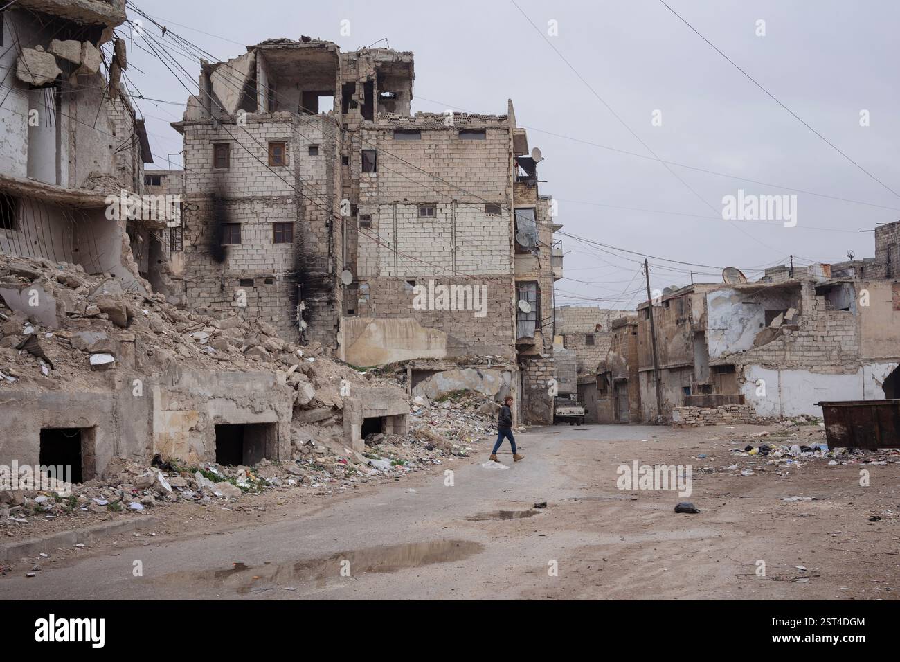 Aleppo, Syria–January 23 2025: Destroyed houses in Eastern Aleppo after ...