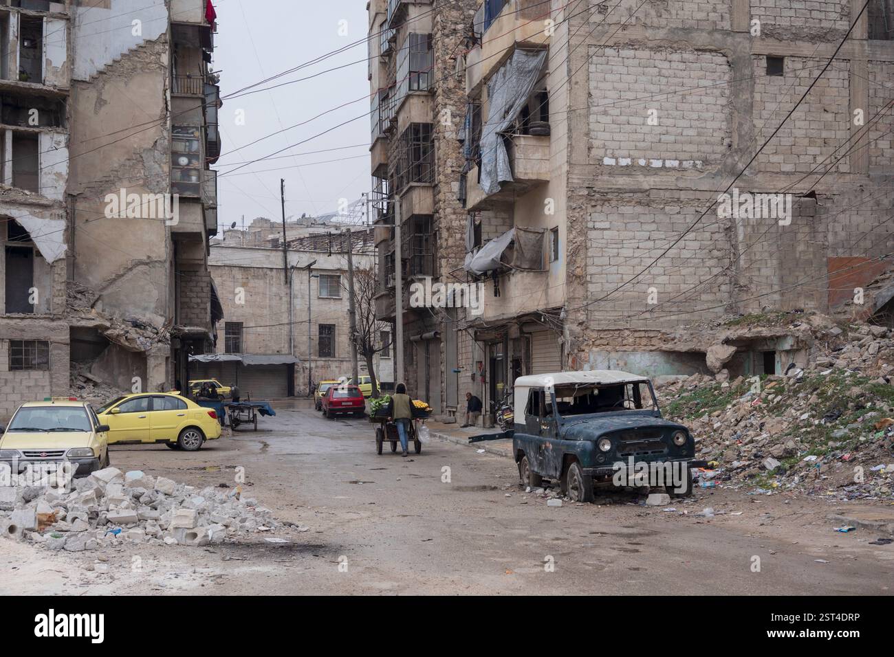 Aleppo, Syria–January 23 2025: Destroyed houses in Eastern Aleppo after ...