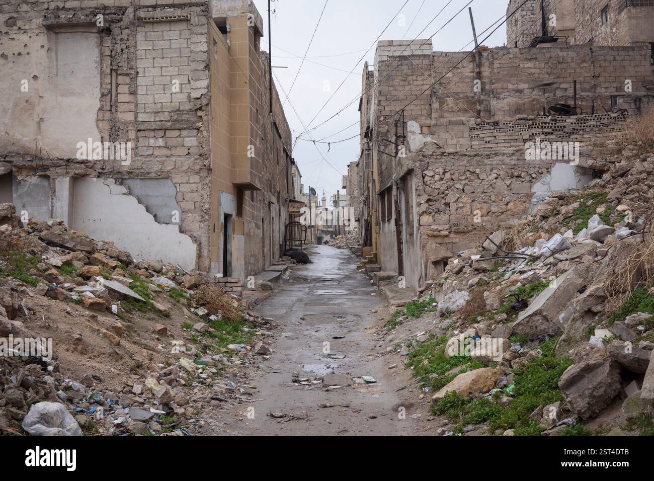 Aleppo, Syria–January 23 2025: Destroyed houses in Eastern Aleppo after ...