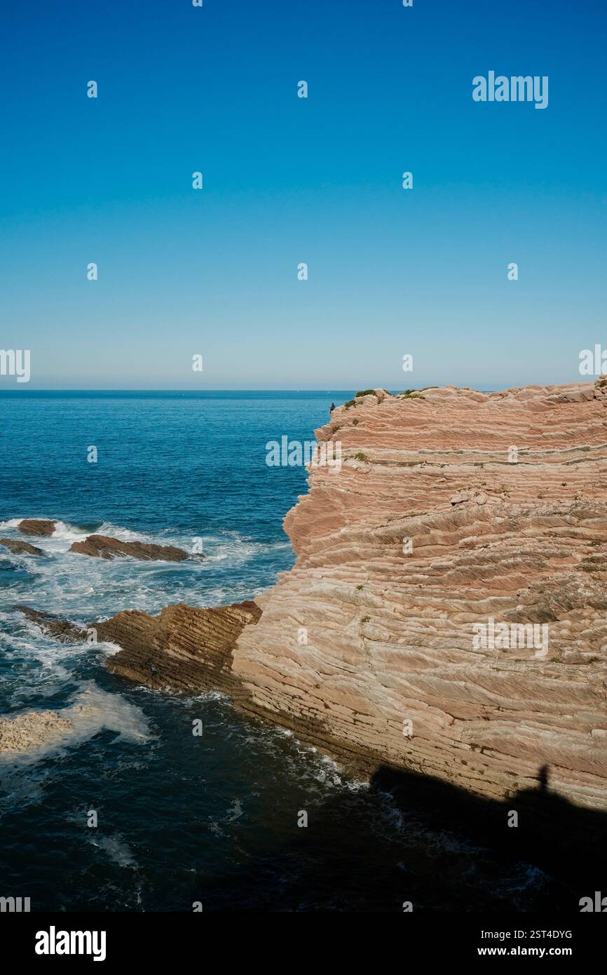 geological layers on cliffs near the ocean Stock Photo - Alamy