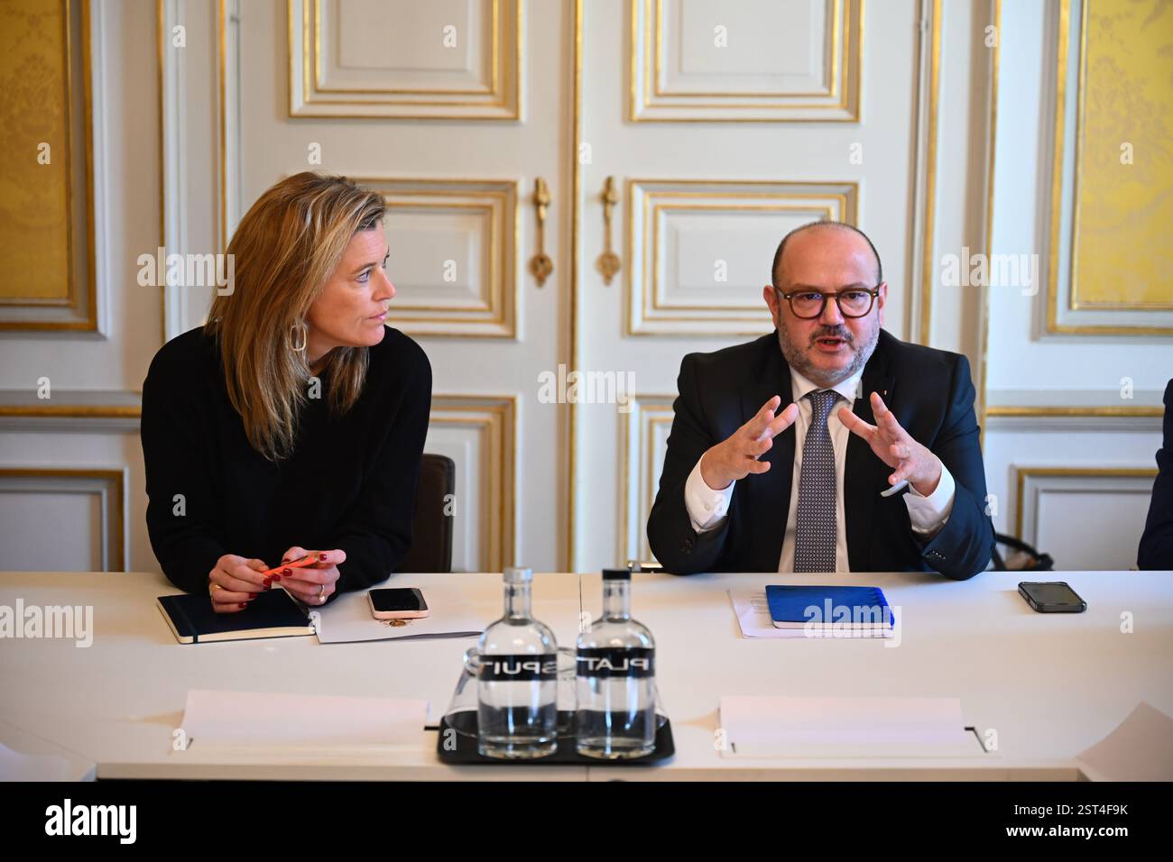 Minister of Justice Annelies Verlinden and Minister of Interior Bernard ...