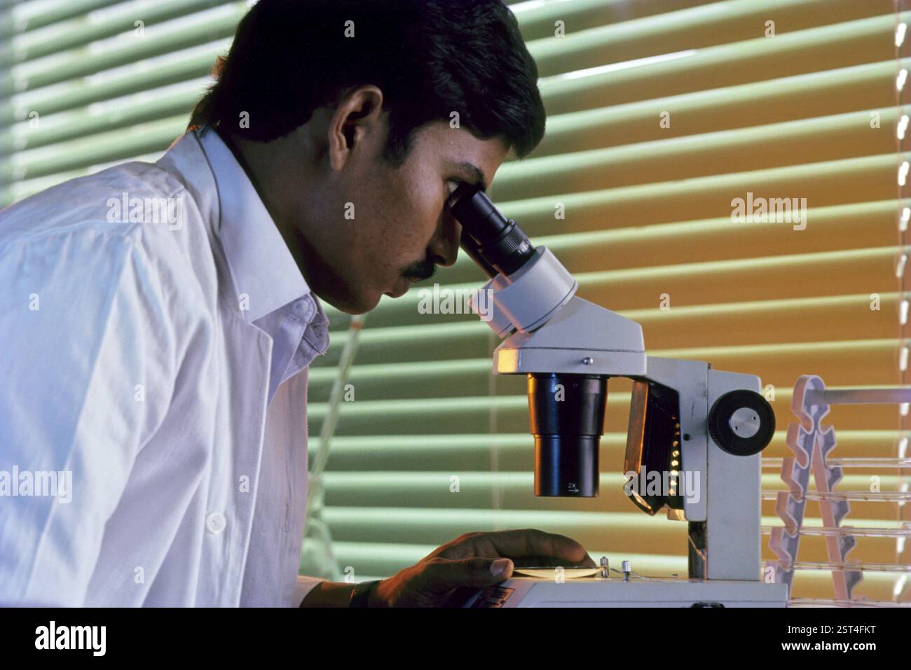 Watching through microscope hi-res stock photography and images - Alamy