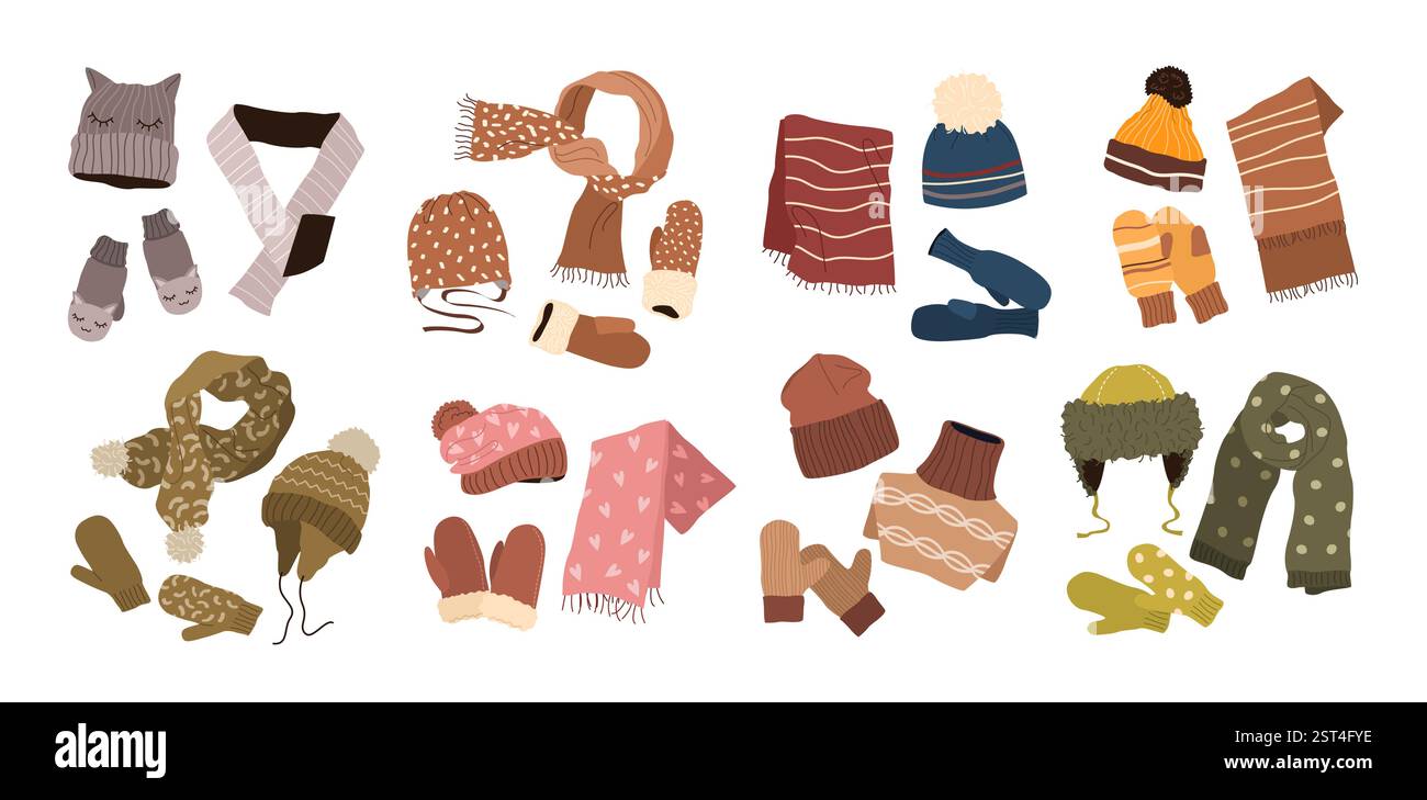 Scarves hats Stock Vector Images - Alamy