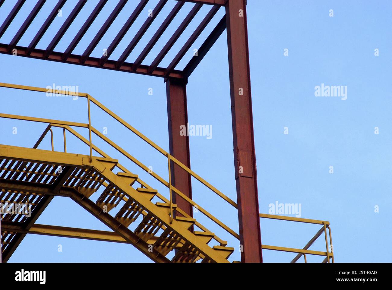 Yellow colored steel staircase on Mphasis building in Bangalore ...