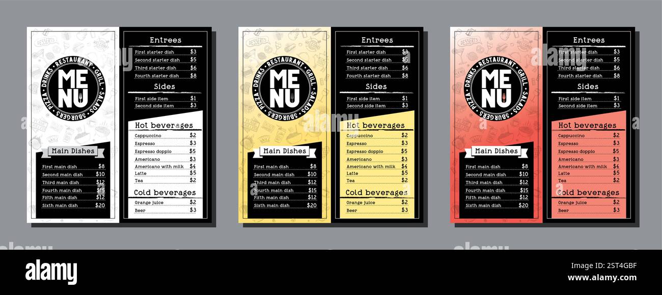 Restaurant menu card template in DL format - vector illustration Stock ...