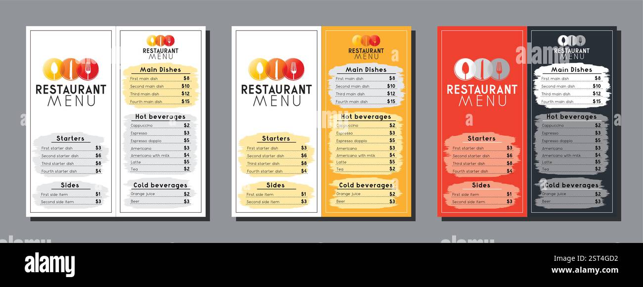 Restaurant menu card template in DL format - vector illustration Stock ...