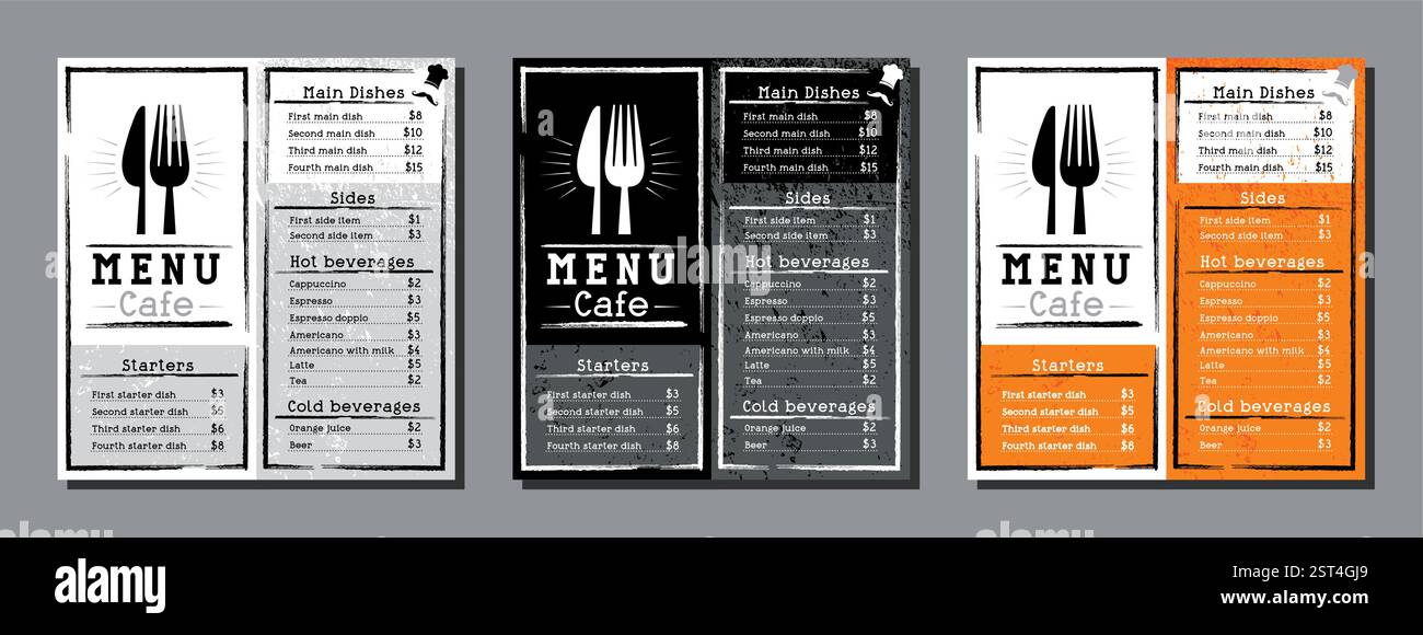 Cafe menu card template in DL format - vector illustration Stock Vector ...