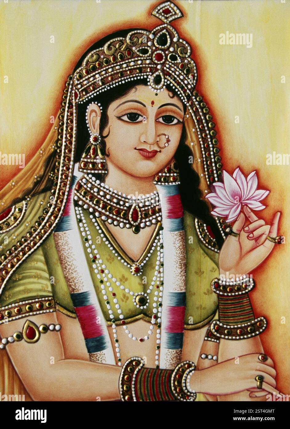 Goddess Radha Miniature Painting on Ivory Stock Photo - Alamy