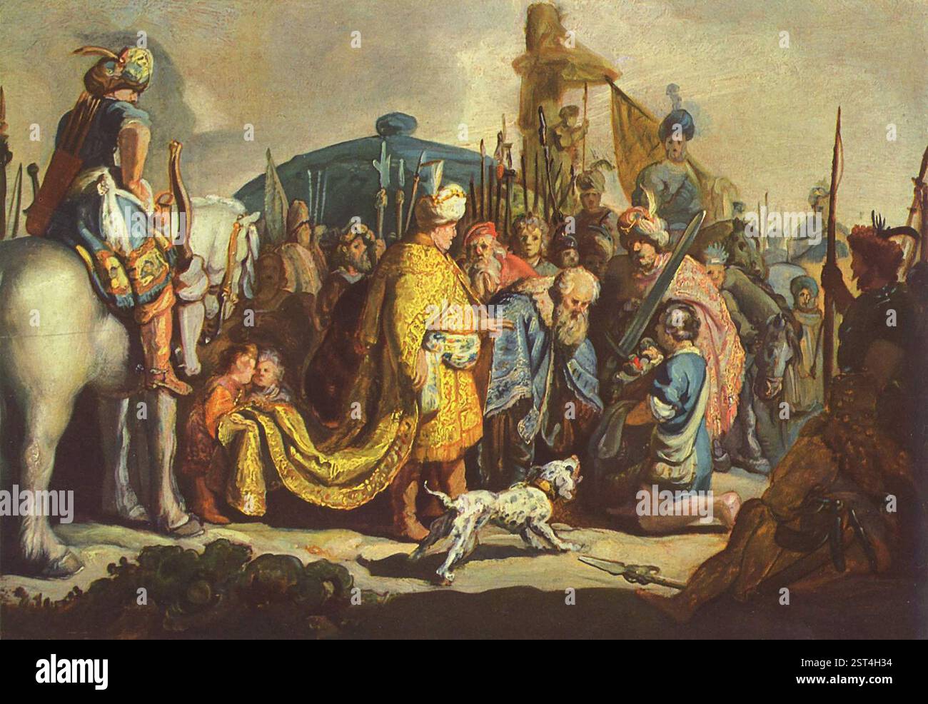 Rembrandt painting - David with the Head of Goliath before Saul Stock ...