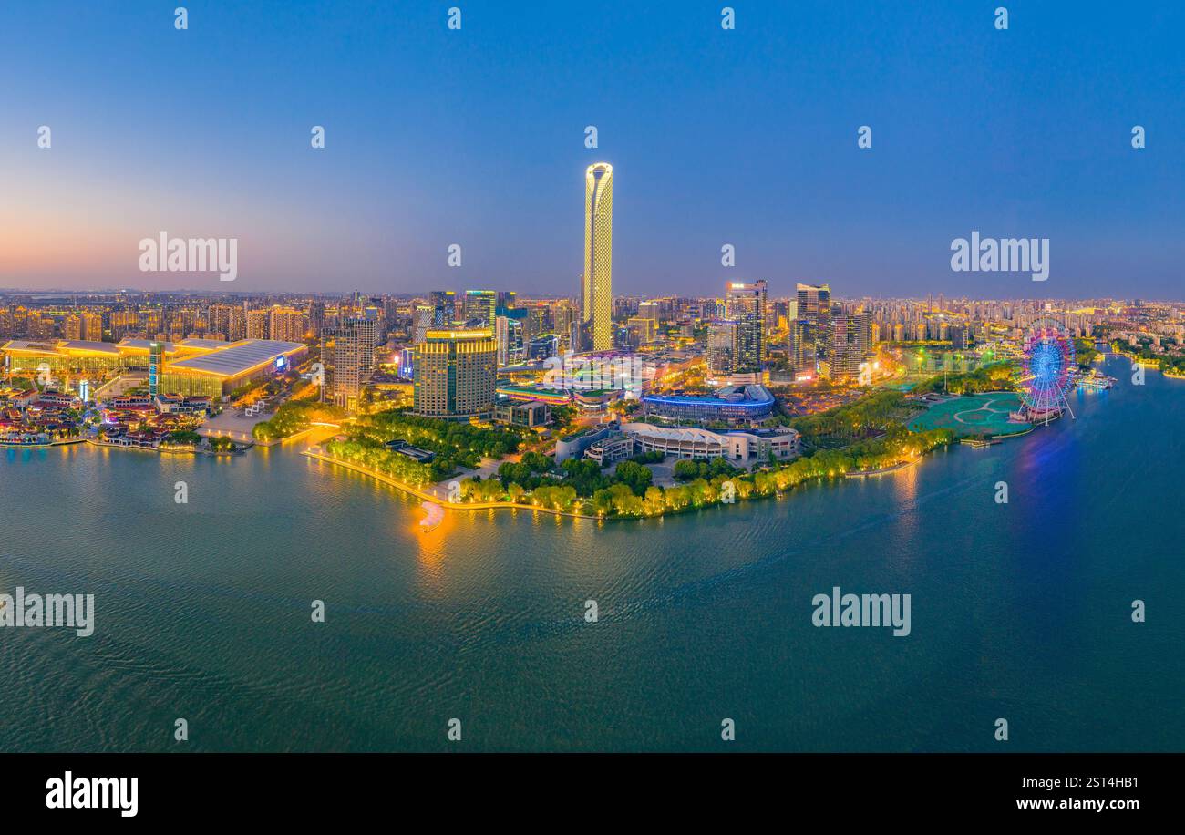Urban Night Scene of Hudong CBD, Suzhou City, Jiangsu Province, China Stock Photo - Alamy