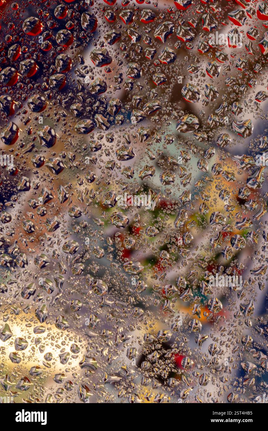 Very close up arresting, ethereal, colour infused refraction in water ...