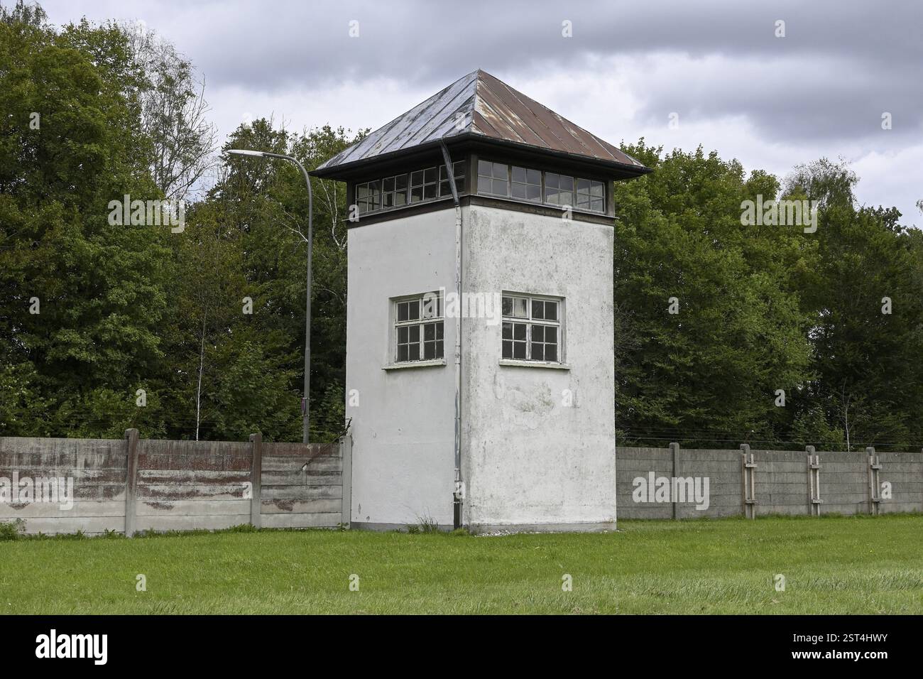 Watchtower of the former Dachau concentration camp, now a concentration ...
