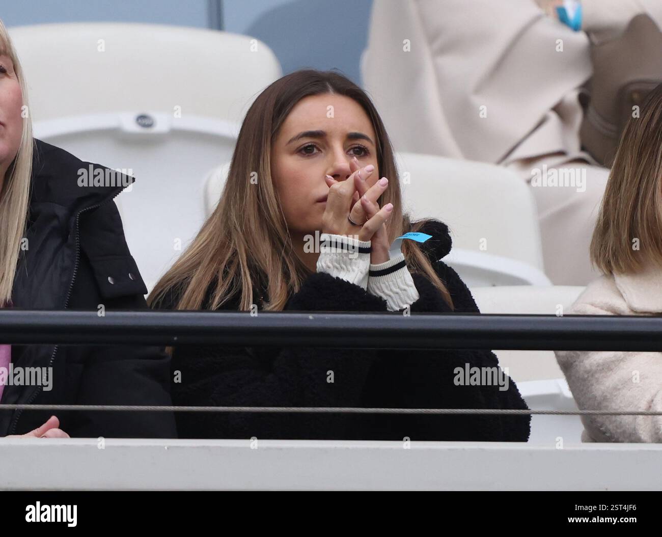 London, UK. 15th Feb, 2025. TV personality Dani Dyer watches her ...