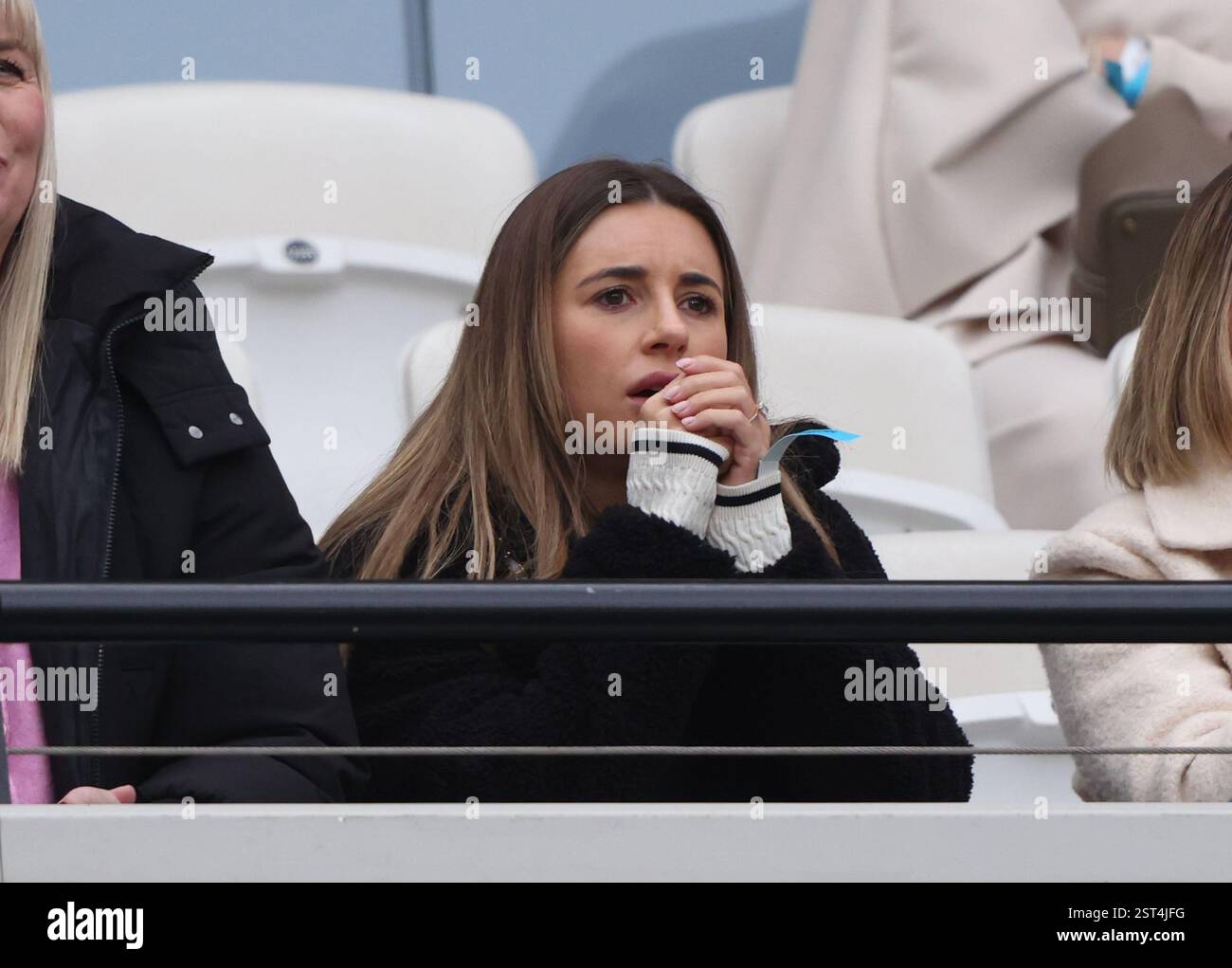 London, UK. 15th Feb, 2025. TV personality Dani Dyer watches her ...
