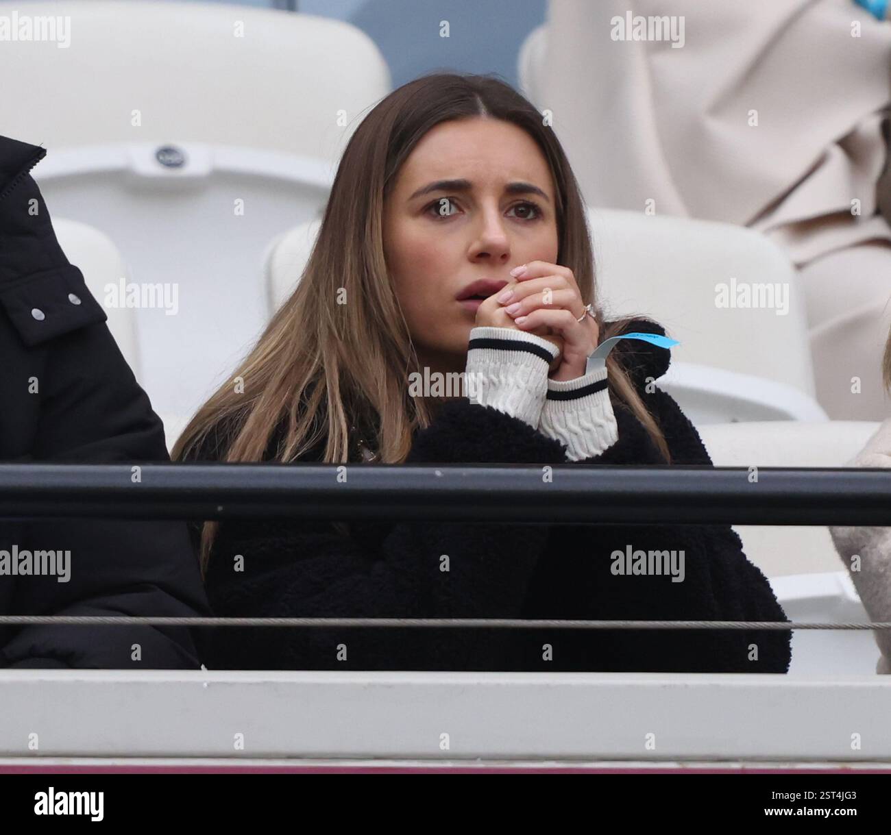 London, UK. 15th Feb, 2025. TV personality Dani Dyer watches her ...