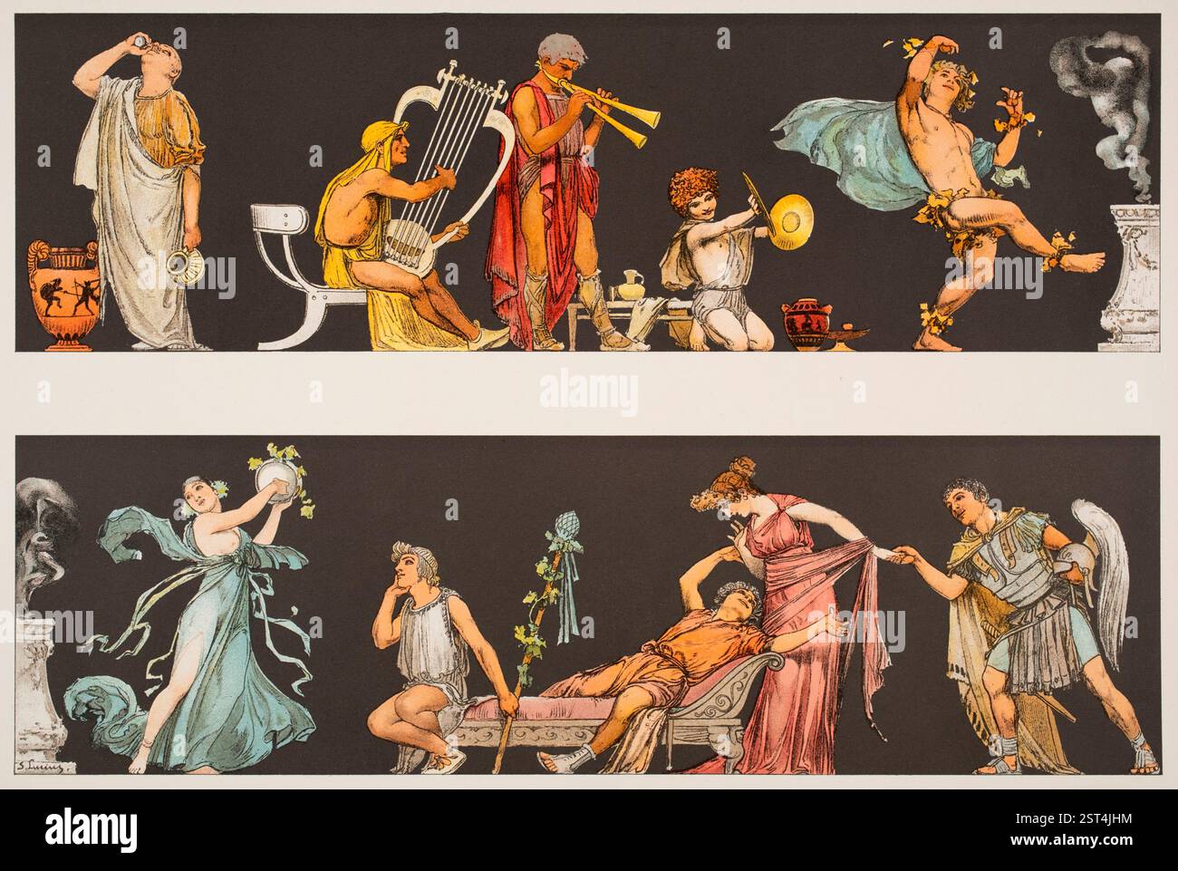 Römischer Fries (Roman frieze), decorative figurative panel designs by ...