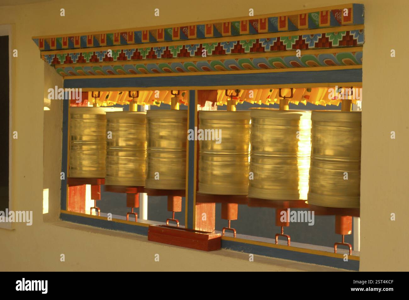 Buddhist prayer wheels at war memorials at Tawang, Arunachal Pradesh ...