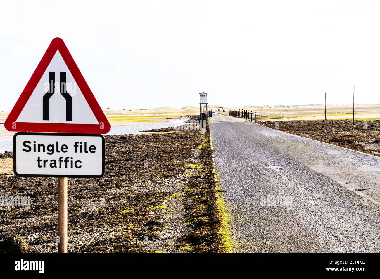 Road narrows on both sides, Road sign, road signs, UK road sign, UK ...