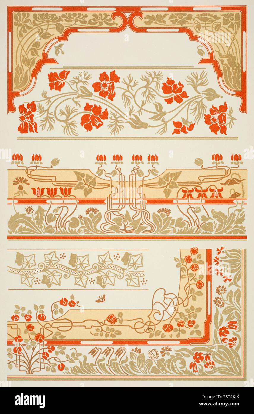 Moderne Borduren und eckstucke, (modern borders and corner pieces ...