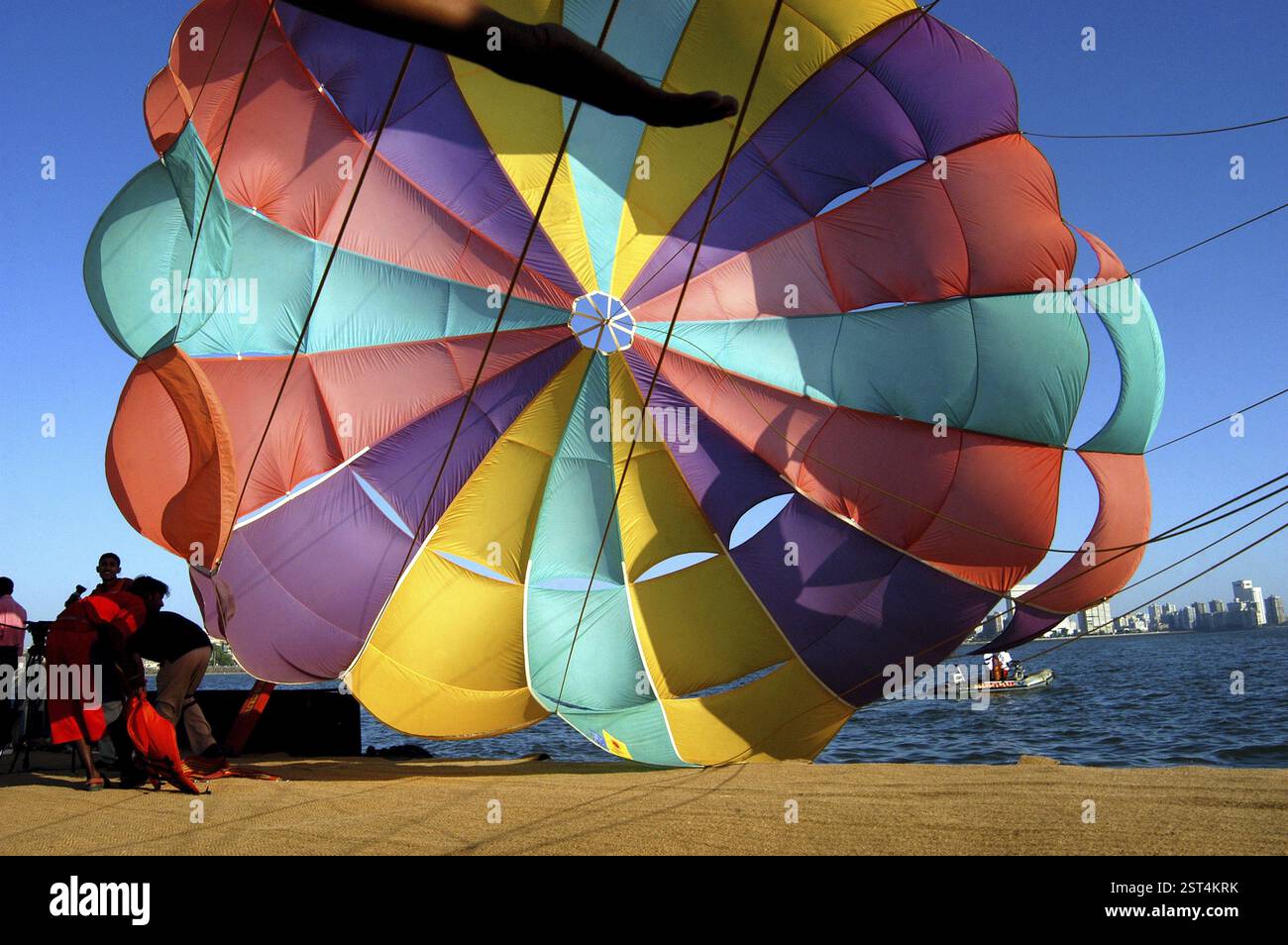 Parachutist flies on paraglider in hi-res stock photography and images ...