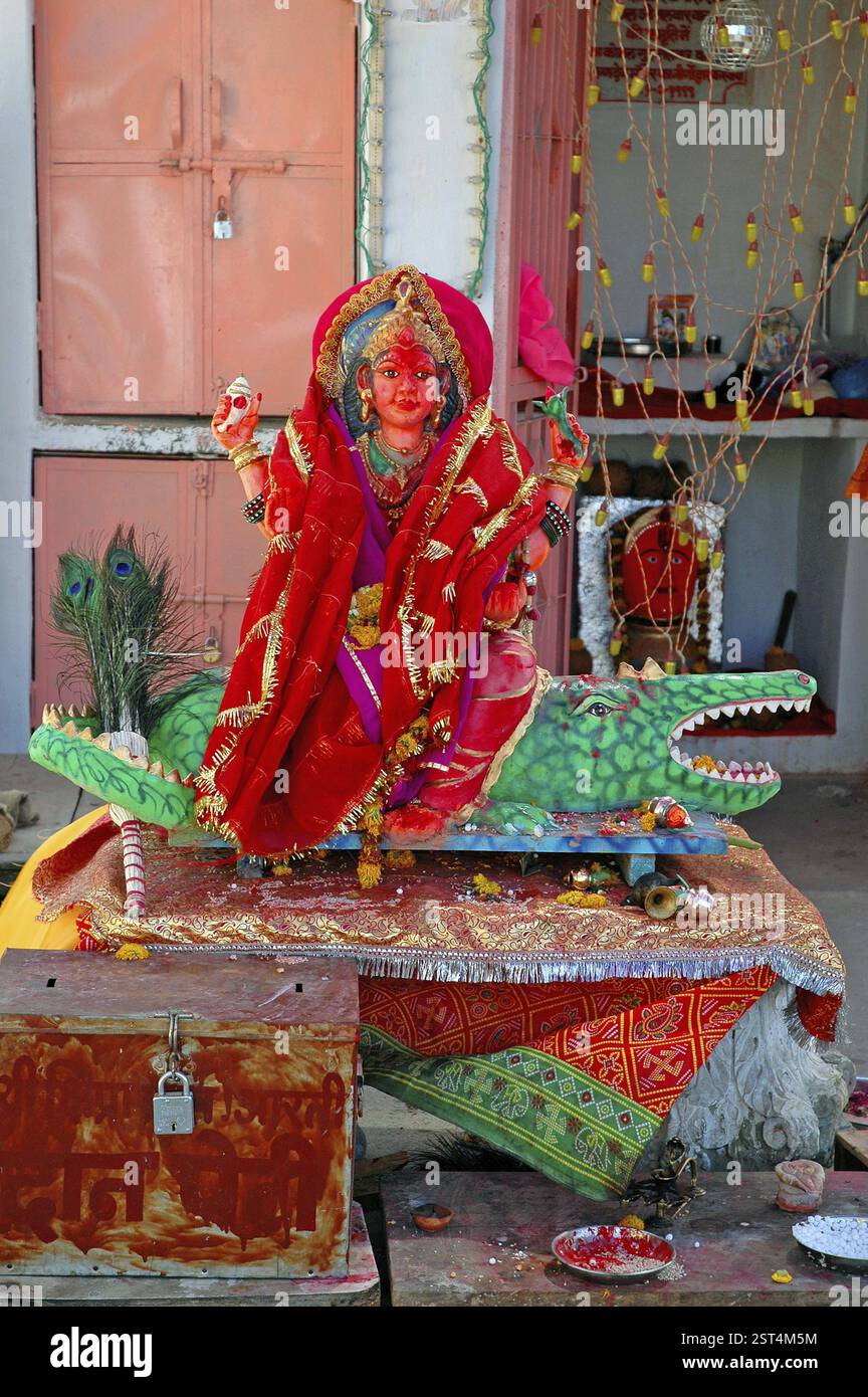 Stone idol of Goddess Shipra, K umbh mela fair, Ujjain, Madhya Pradesh ...