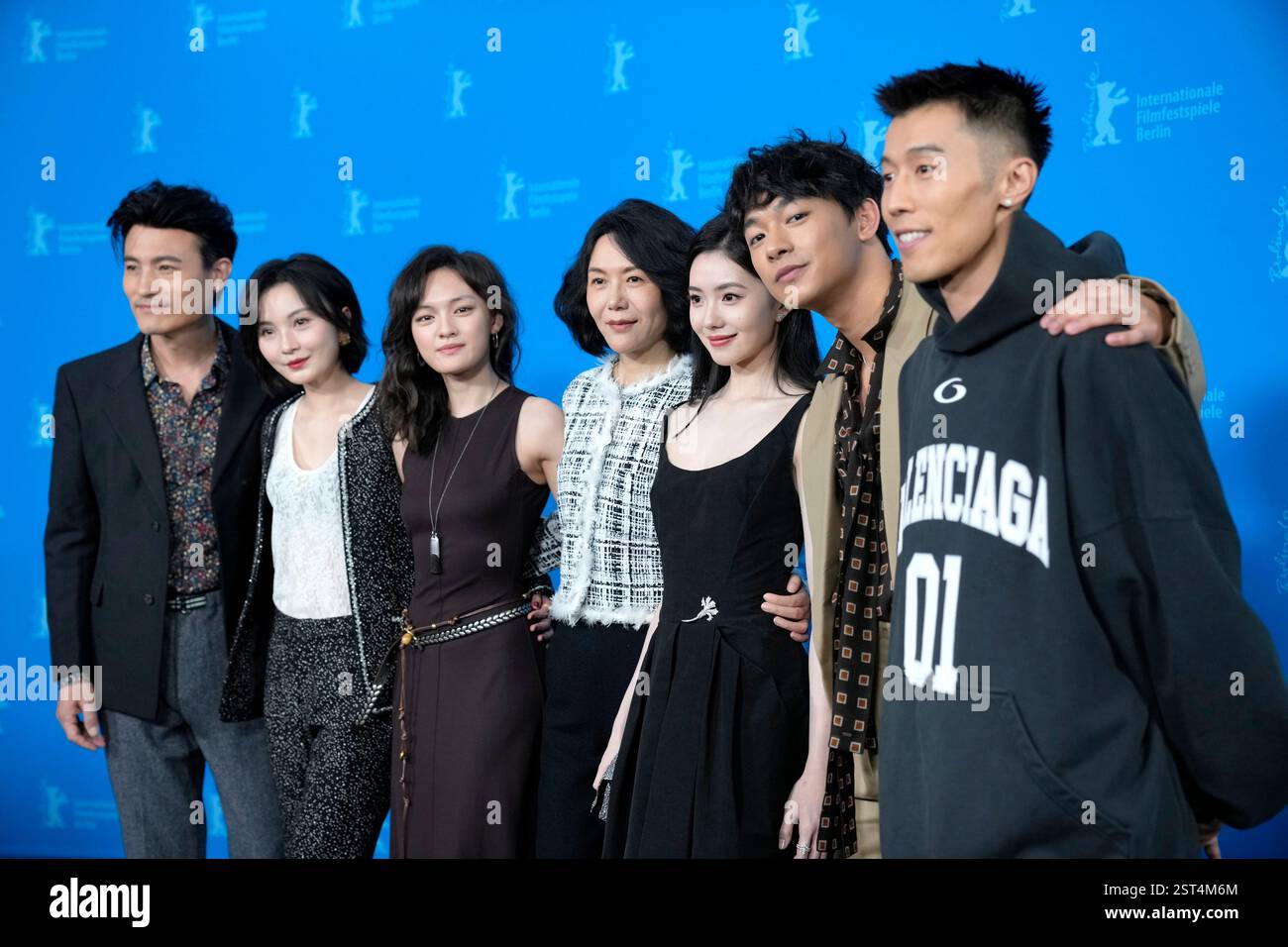 From left: Geng Le, Peng Jing, Wen Qi, film director Vivian Qu, Liu ...