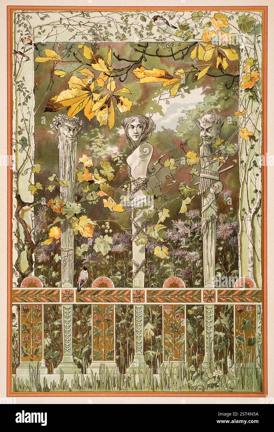 Moderne Wanddekoration (Modern wall decoration), watercolour interior ...