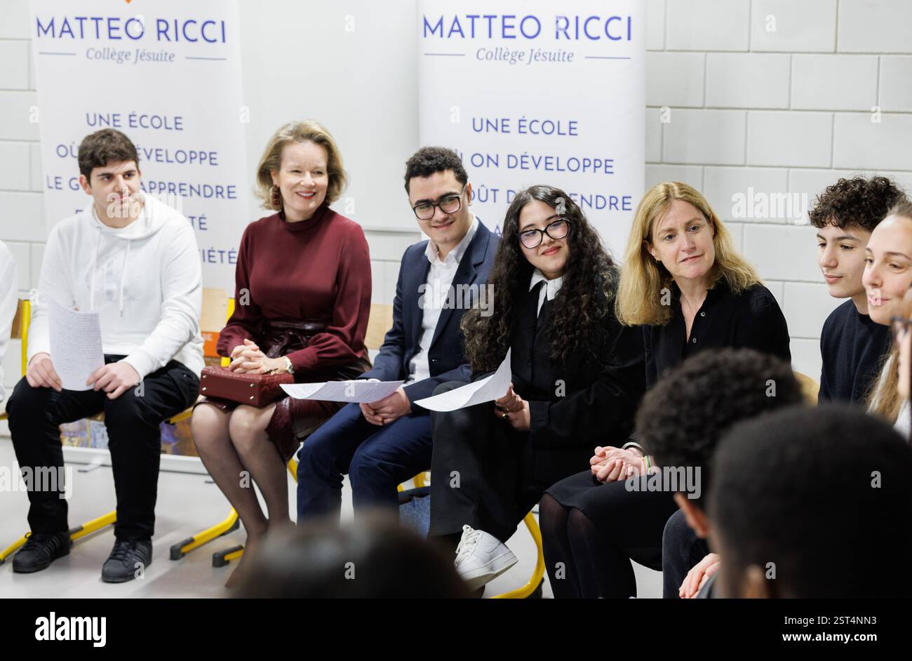 Brussels, Belgium. 17th Feb, 2025. Queen Mathilde of Belgium and writer ...