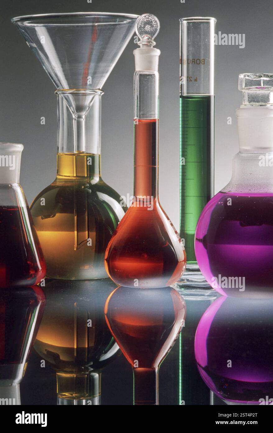Various Beaker and Colorful Chemical In Laboratory, concept Stock Photo ...
