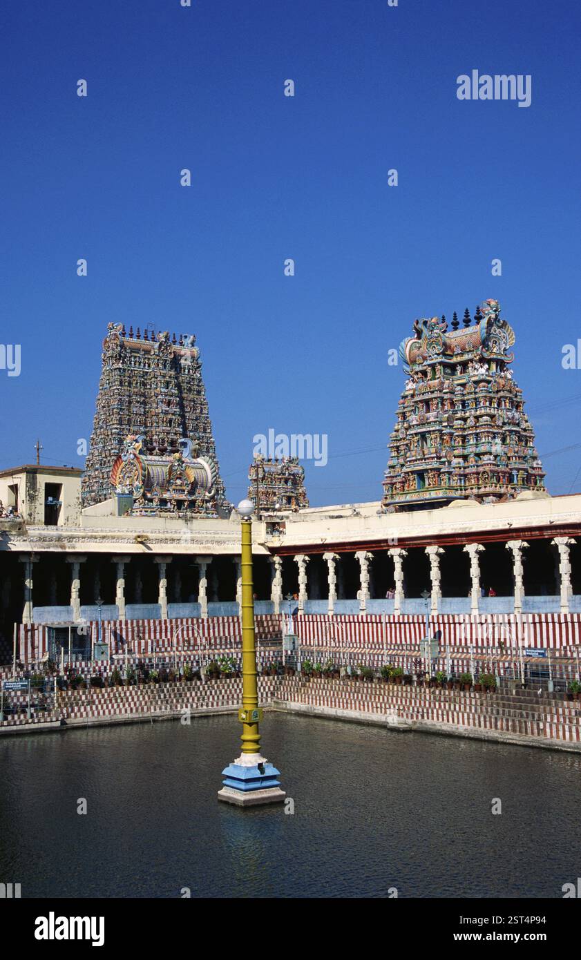 Meenakshi temple and Kalyani, Madurai, Tamil Nadu, India, Asia Stock ...