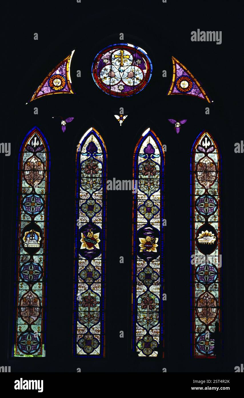 Stained glass work in St Thomas cathedral, Madras, Tamil nadu, India, Asia Stock Photo - Alamy