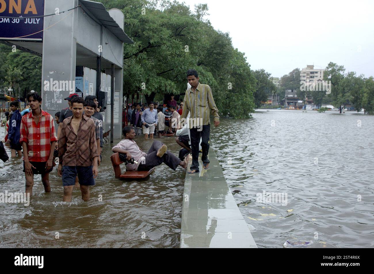 Flood due to heavy rain, Showing water level is nearly equal, Monsoon ...