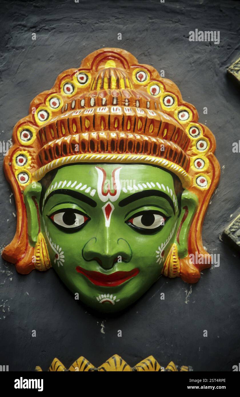 Classical dance mask, Kerala, India, Asia Stock Photo - Alamy