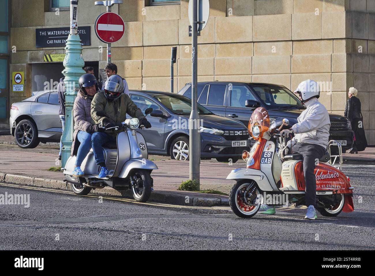 View of mods on their scooters, Brighton East Sussex, UK Stock Photo ...