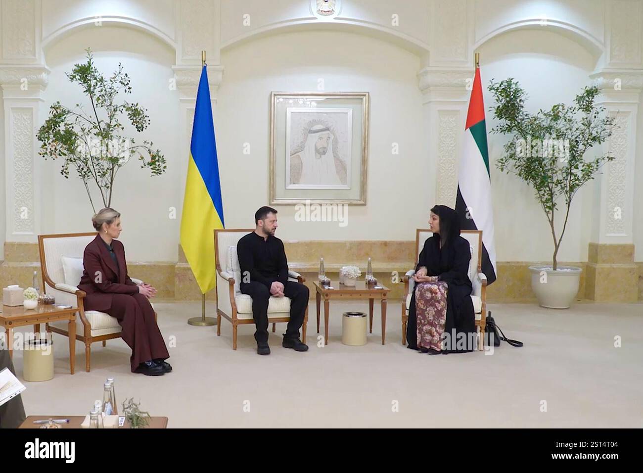 In this photo taken from video provided by the Ukrainian Presidential ...