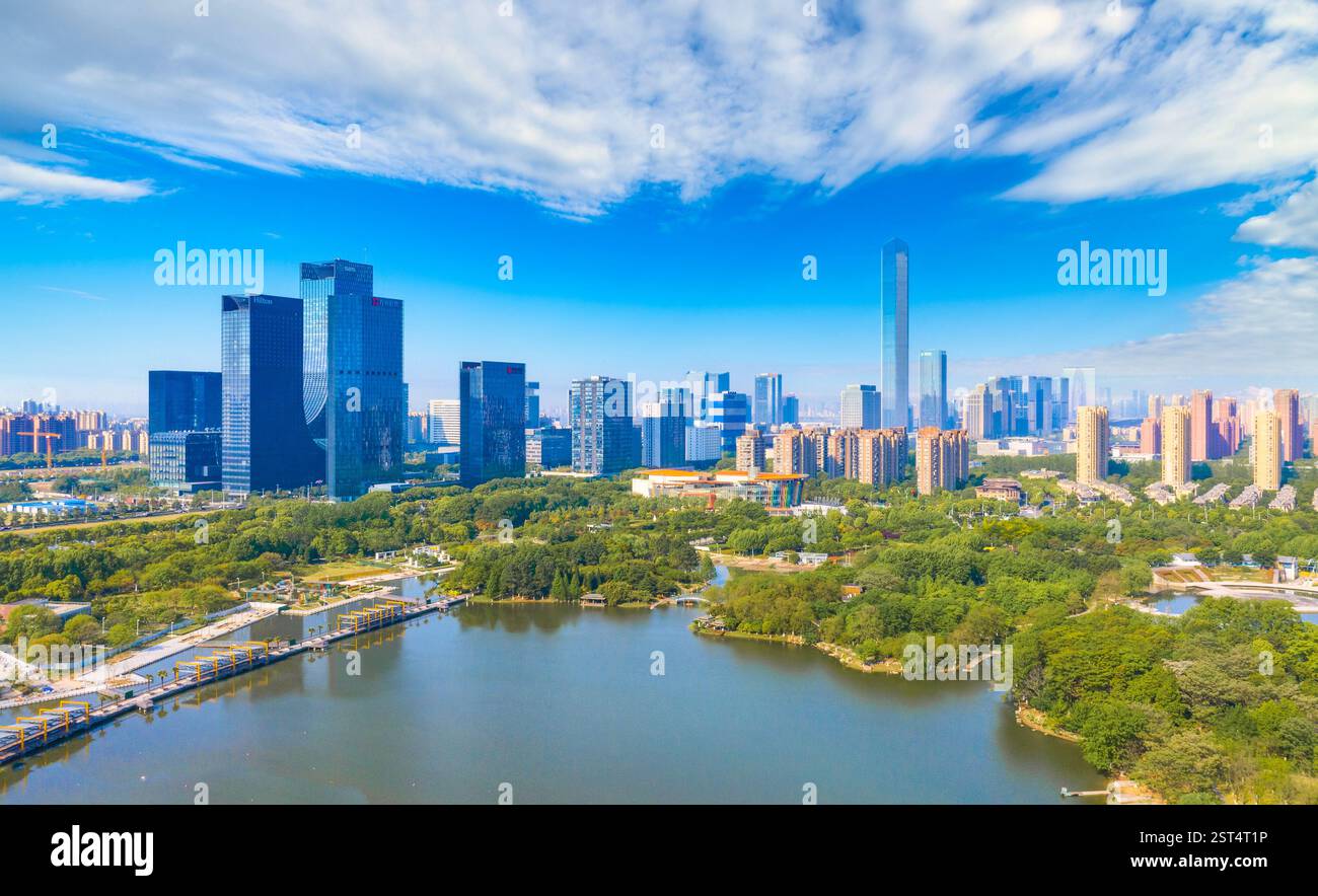 Urban Scenery of Jinji Lake East CBD, Suzhou City, Jiangsu Province, China Stock Photo - Alamy