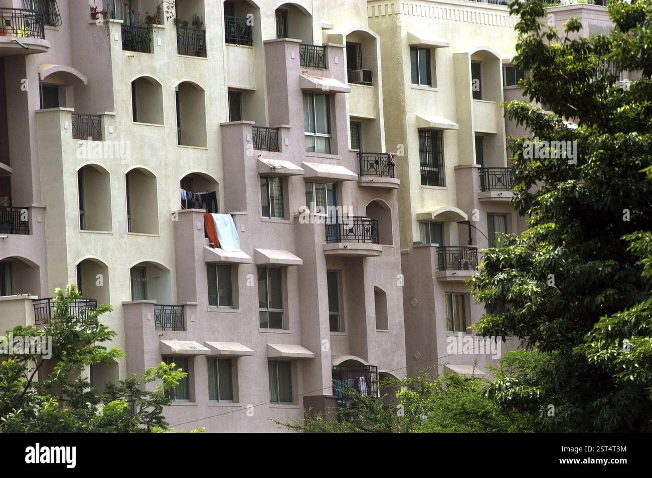 A modern multi storied residential complex building in Bangalore city ...